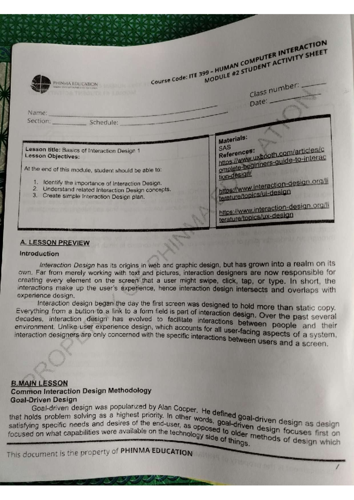ITE 399: Human Computer Interaction Module 2 - Basics of Interaction ...