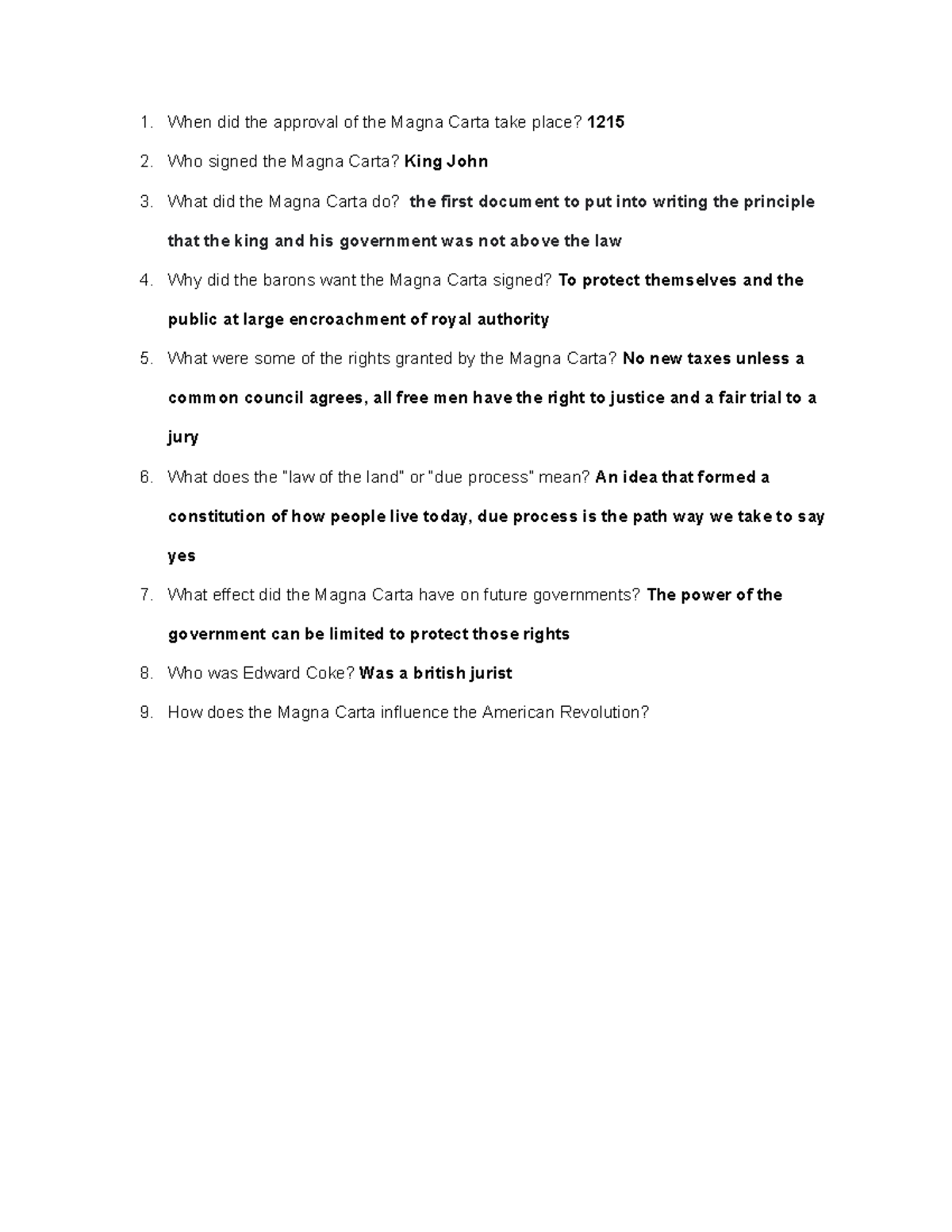 Magna Carta Quiz Questions and Insights for History Studies - Studocu