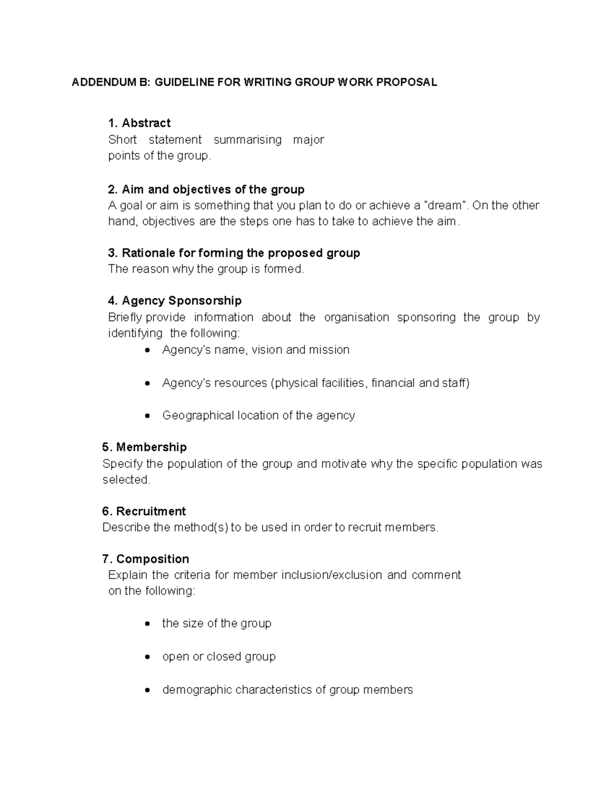 Guideline for Writing Group Work Proposal: Steps & Considerations - Studocu