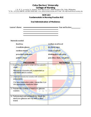 RLE 2M and 3M Procedure Guide - Copy - Client Interview (w/ Pain and ...