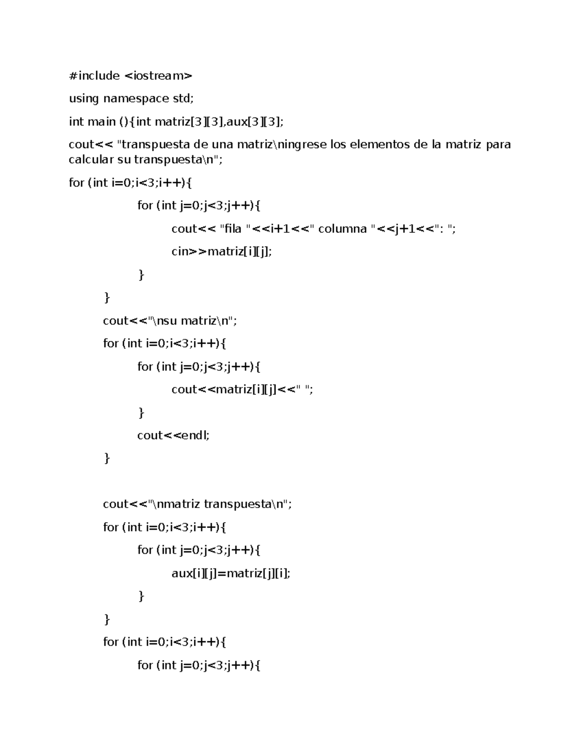 Transpost - i dunno 2 - #include using namespace std; int main (){int - Studocu