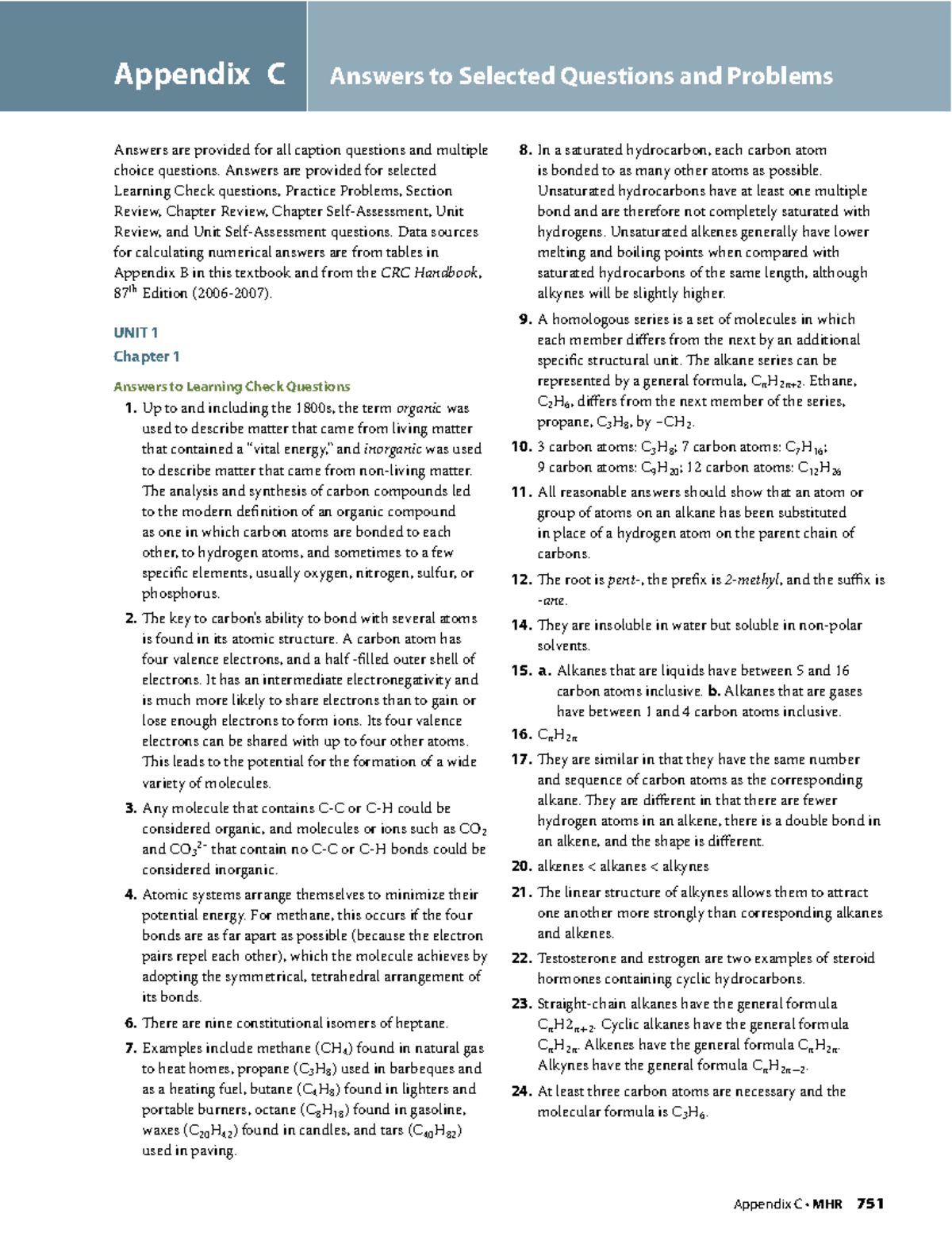 Chem 12 Answers - Appendix C Answers to Selected Questions and Problems ...