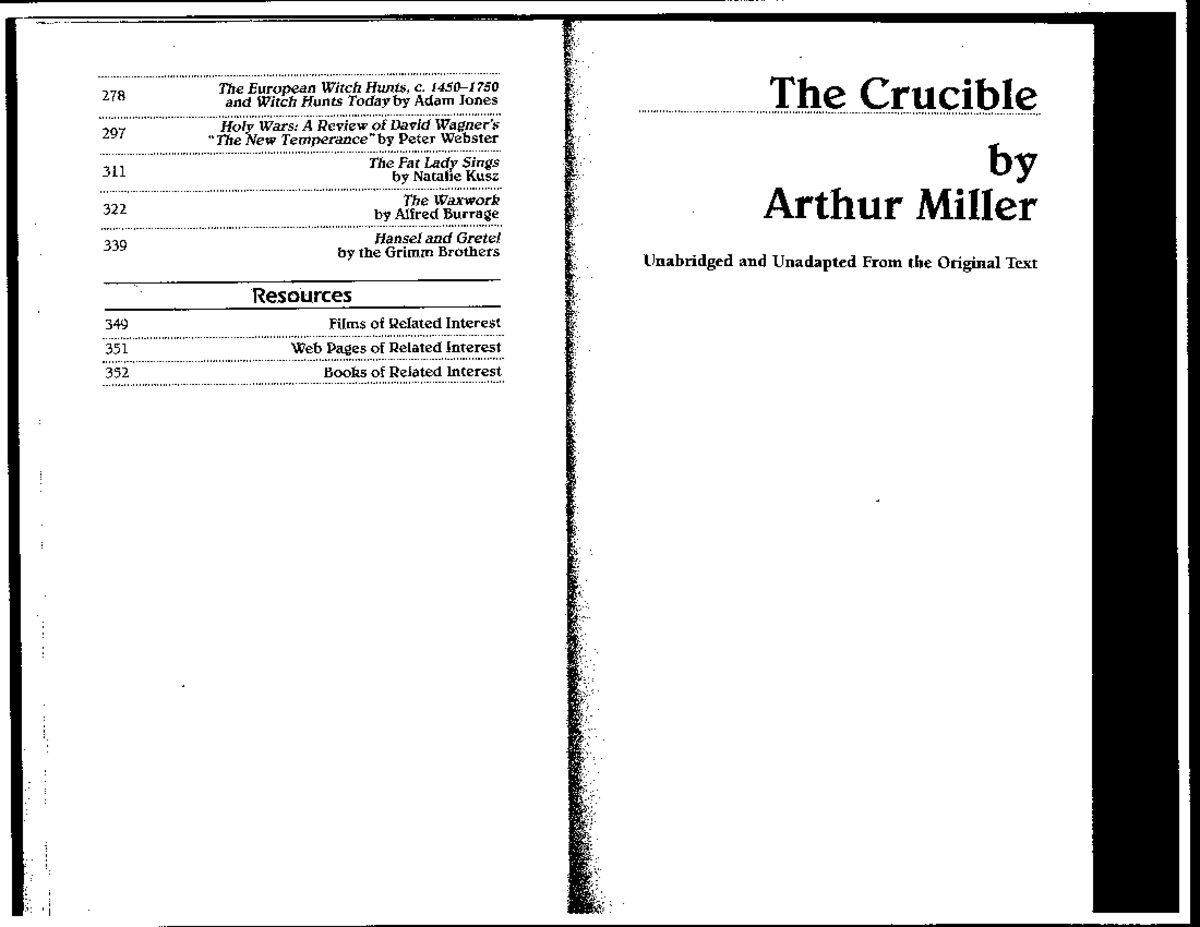 The Crucible Study Guide: Act 1 Analysis and Summary - Studocu