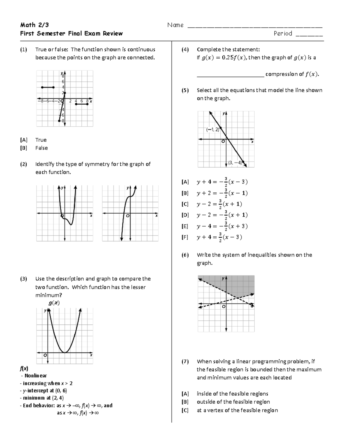 Kami Export - 638693608382899178 First Semester Final Review - Math 2/3 ...