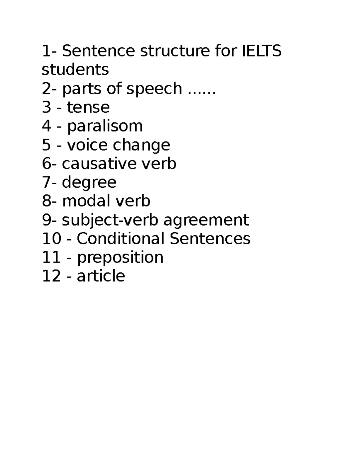 Ielts Grammer - English Writing - 1- Sentence structure for IELTS ...