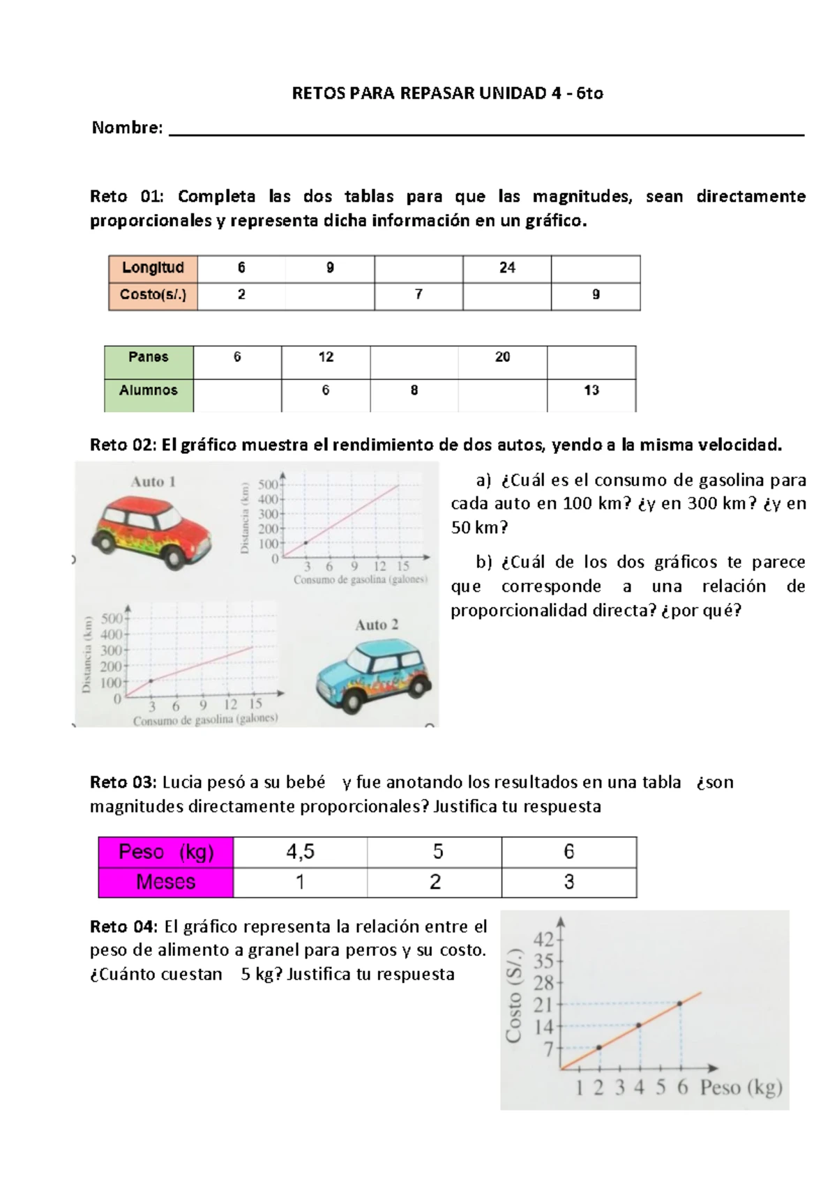 Retos para Repasar Unidad 5 - 6to Grado: Análisis Estadístico - Studocu