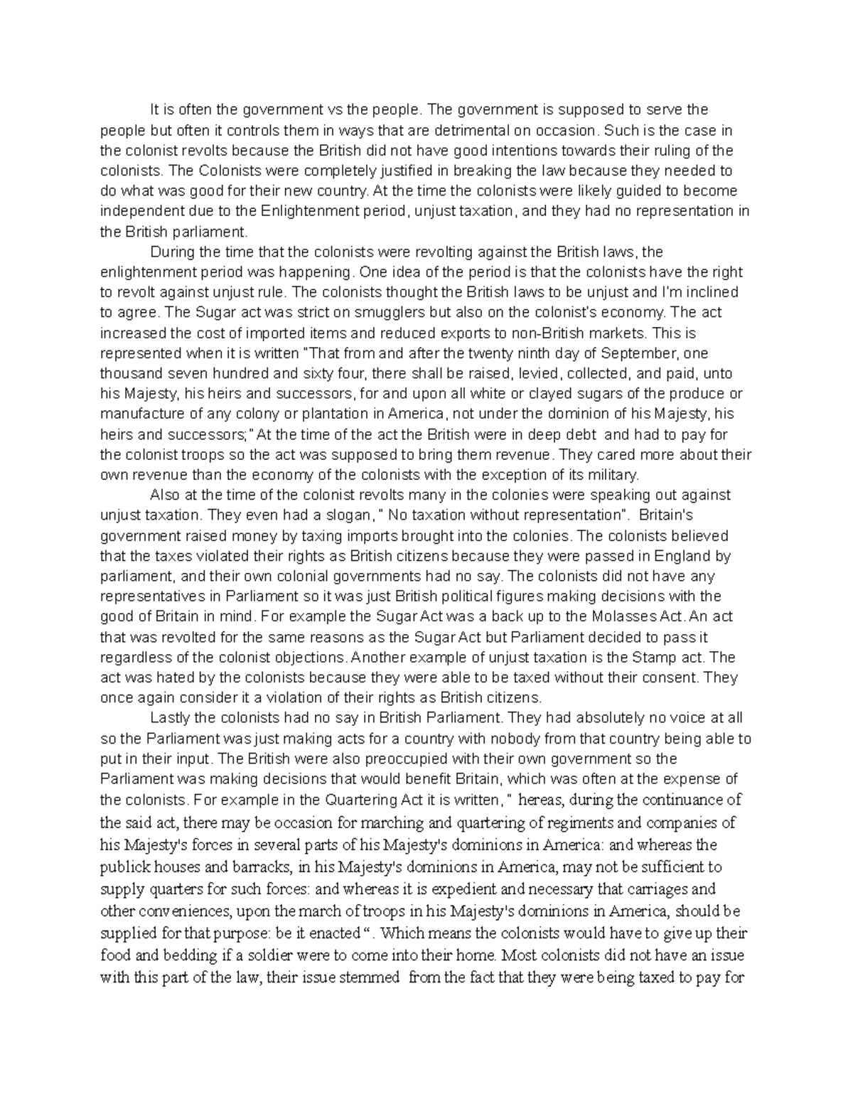 ANR 302: Document Analysis of the American Revolution, 1754-1783 - Studocu