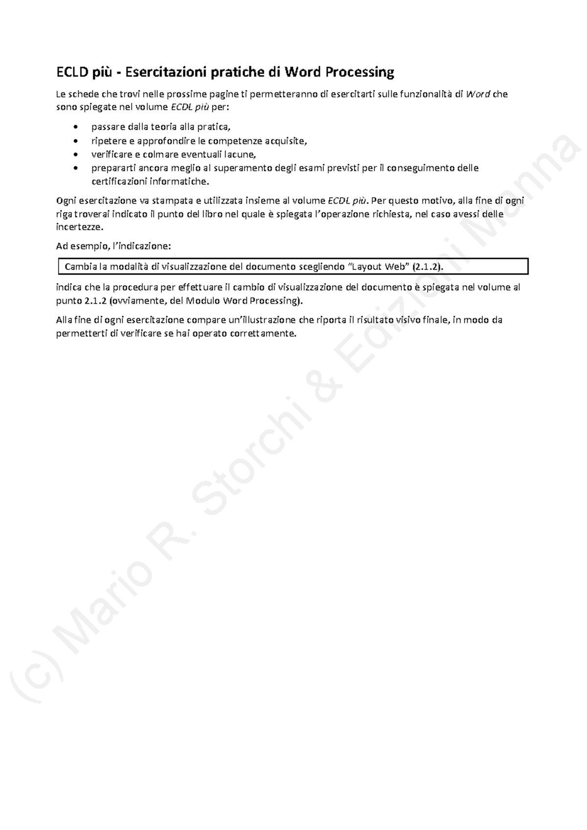 ECLD più - Esercitazioni Pratiche di Word Processing per ECDL - Studocu