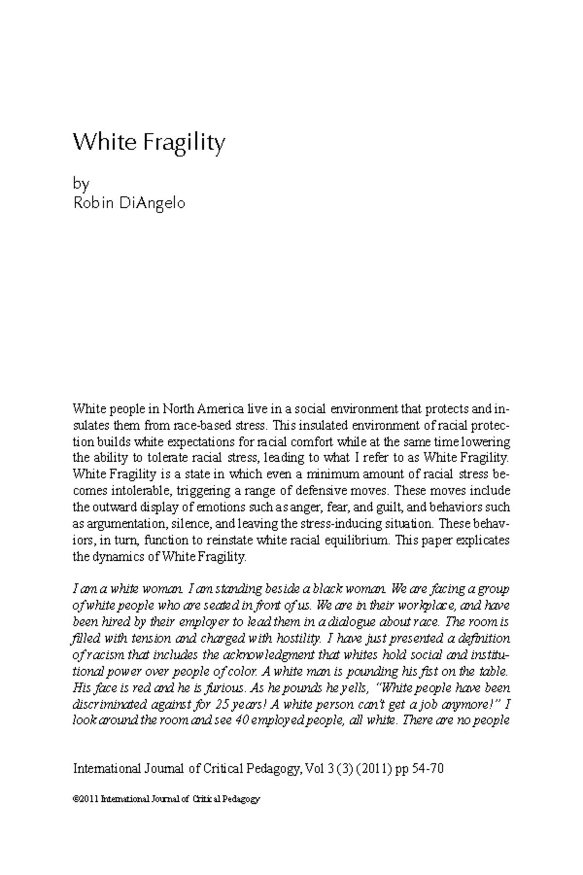 Understanding White Fragility: Dynamics & Implications in Racial ...
