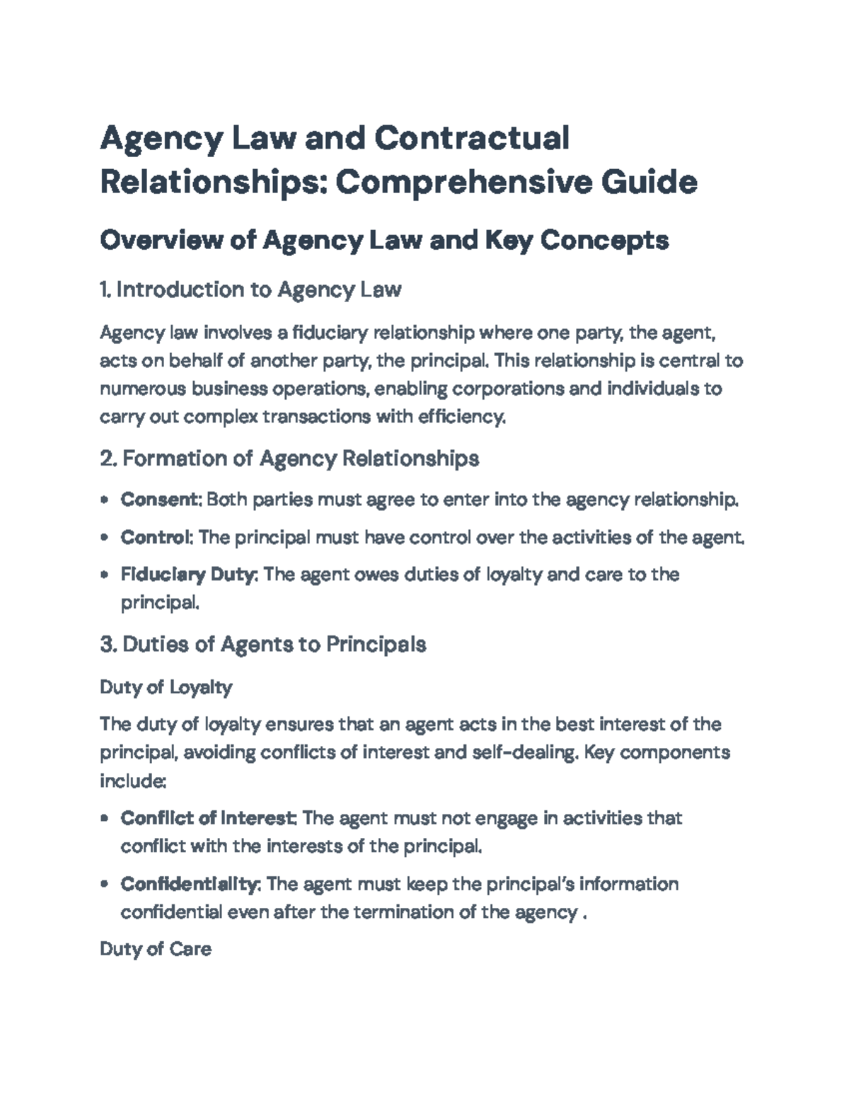 Agency Law and Contractual Relationships: Comprehensive Guide - Agency ...