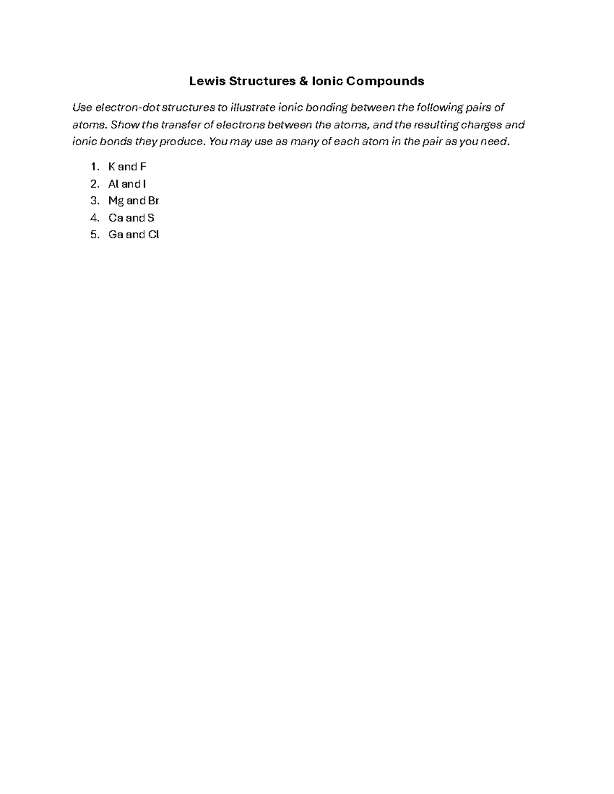 Lewis Structures And Ionic Compounds Lewis Structures And Ionic Compounds 4883