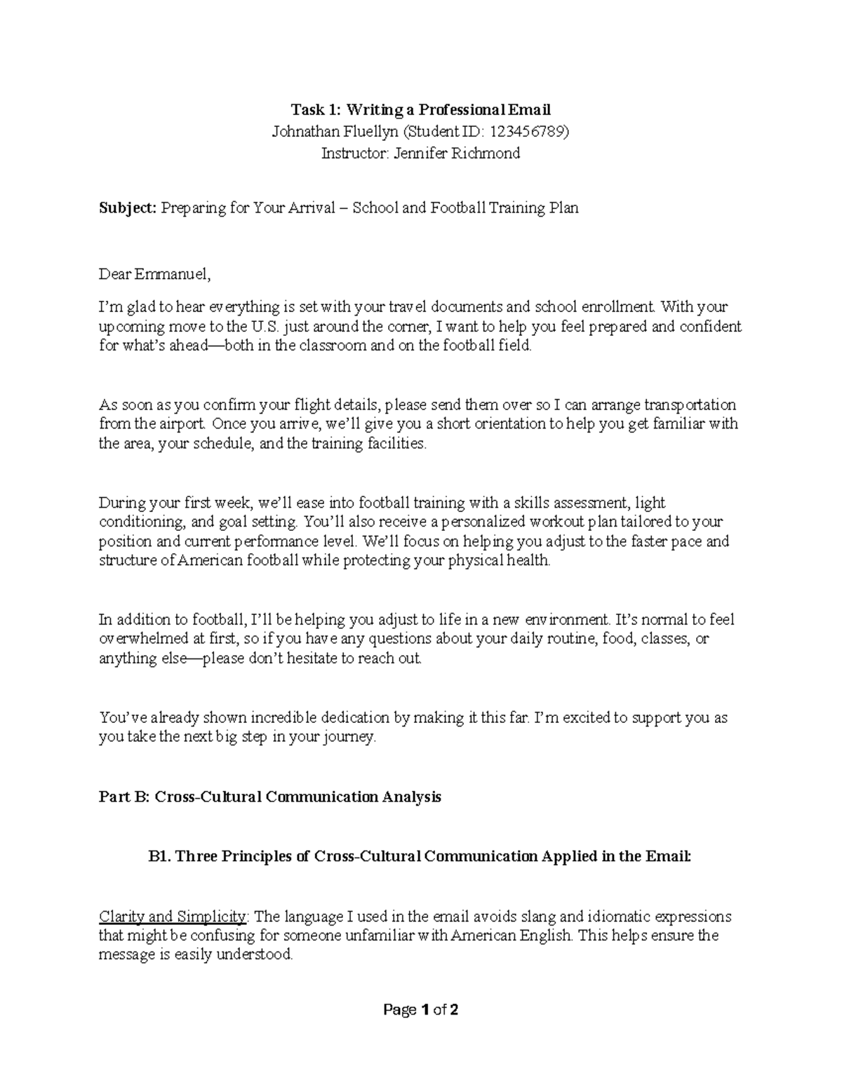 Task 1: Professional Email Writing Guide for Students - Studocu
