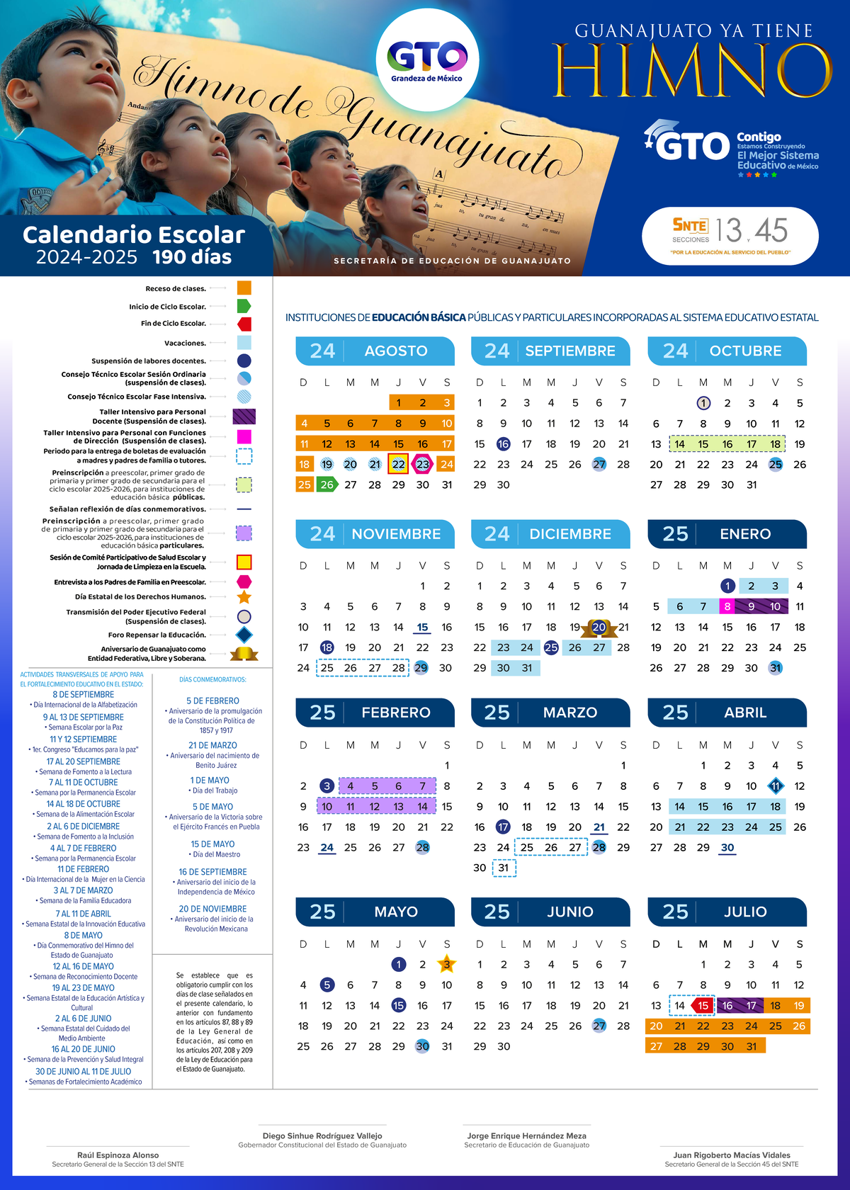 Calendario Escolar 2023-2024 - Guanajuato 190 Días de Clases - Studocu