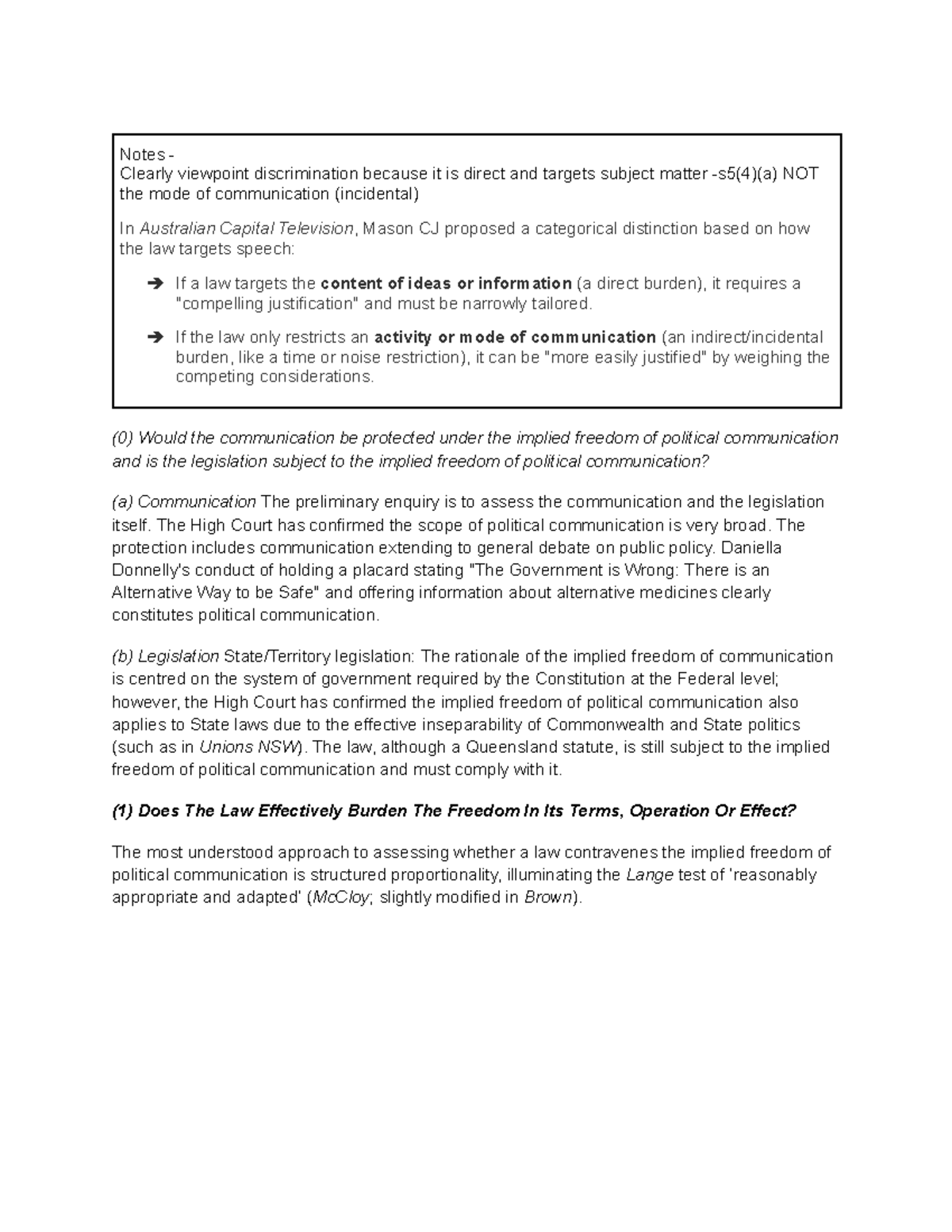 2025 LAW Exam Paper Q2: Viewpoint Discrimination Analysis - Studocu