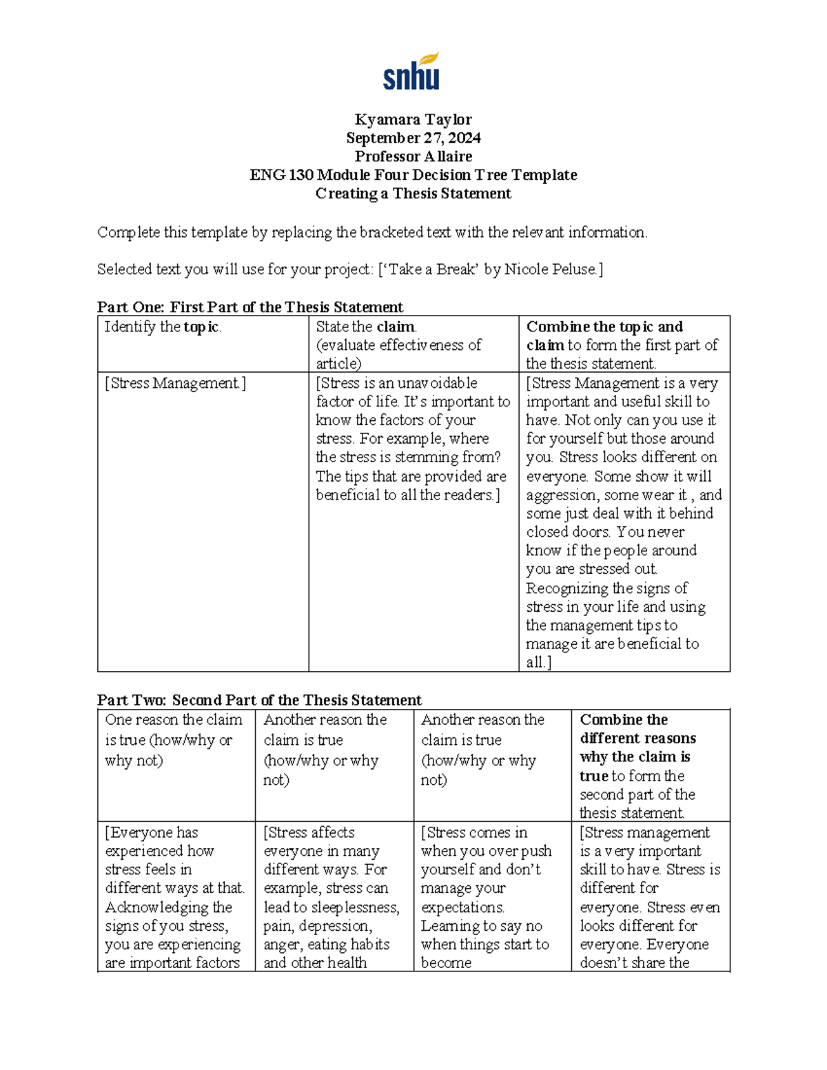 ENG 130 Module Four Decision Tree Template KT - Kyamara Taylor ...