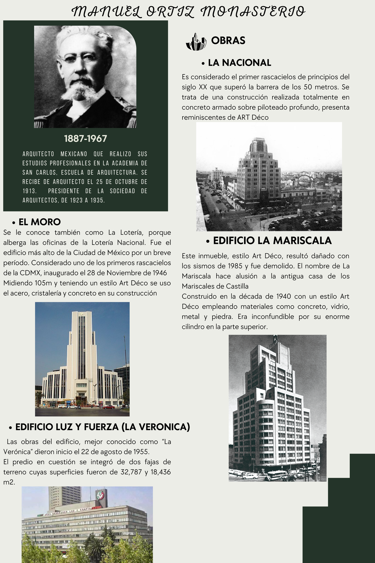 Arquitectura Art Déco y Rascacielos en CDMX: Manuel Ortiz Monasterio - Studocu
