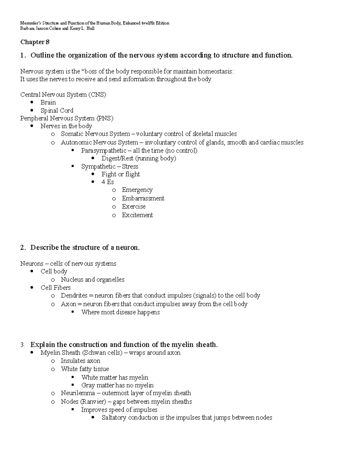 Chapter 8: Nervous System - Detailed Spinal Cord & Nerves Overview ...