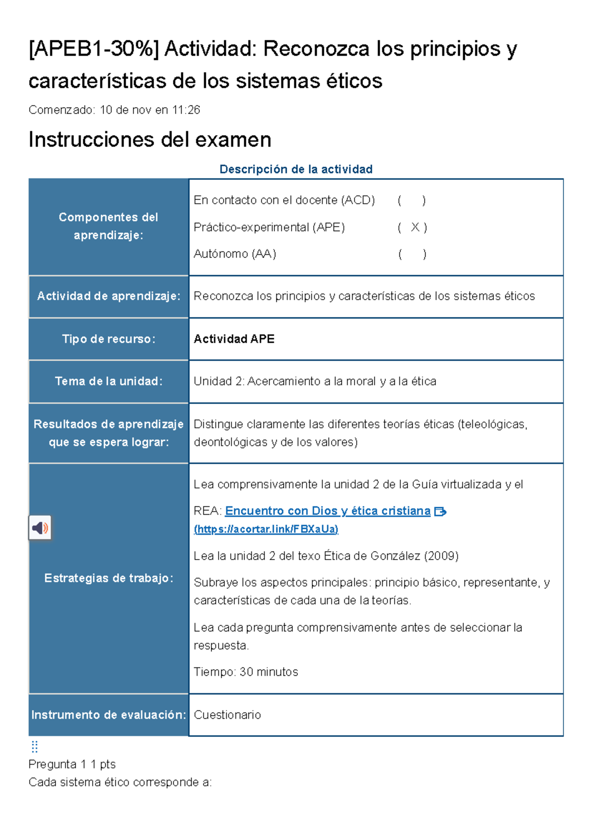 Examen APEB: Principios y Características de los Sistemas Éticos - Studocu