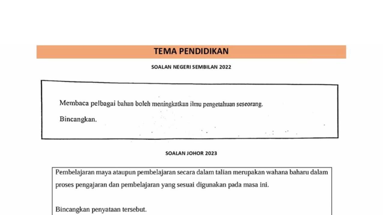 TEMA PENDIDIKAN: SOALAN NEGERI SEMBILAN 2022 - 2025 & KEPENTINGAN ...