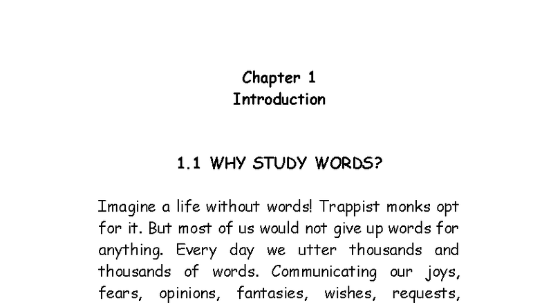 ENG 101: Chapter 1 - The Importance of Words in Language - Studocu