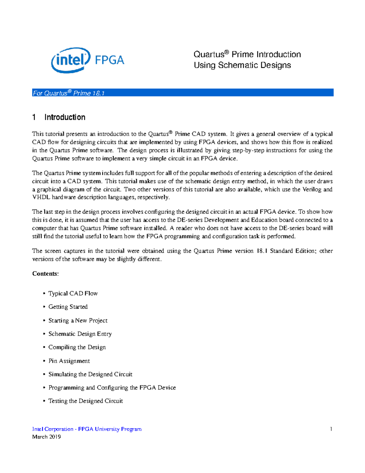 Quartus II Introduction: Schematic Design Tutorial for Prime 18.1 - Studocu
