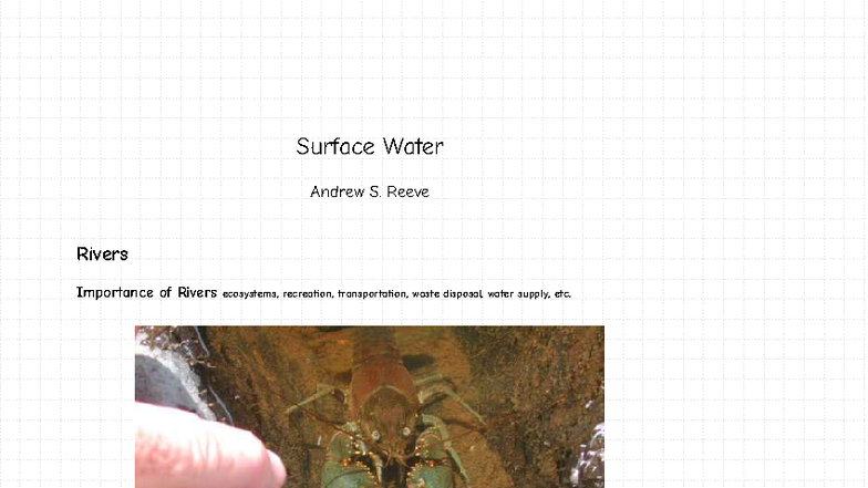 Surface Water Notes (ENV 101): Importance, Flow Types, and Measurements ...