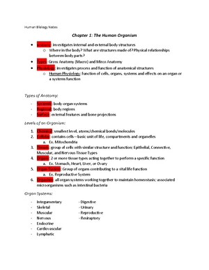 Human Biology - Study Notes & Assignments - Studocu