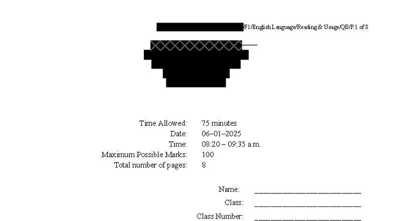S1 Exam 1 Question & Answer Booklet (100 Marks) - Studocu