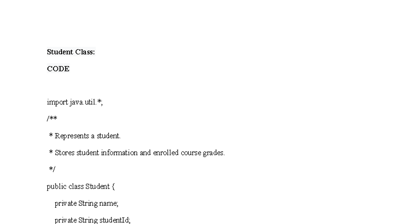 JAVA 5 - Assignment: Student and Course Management System - Studocu