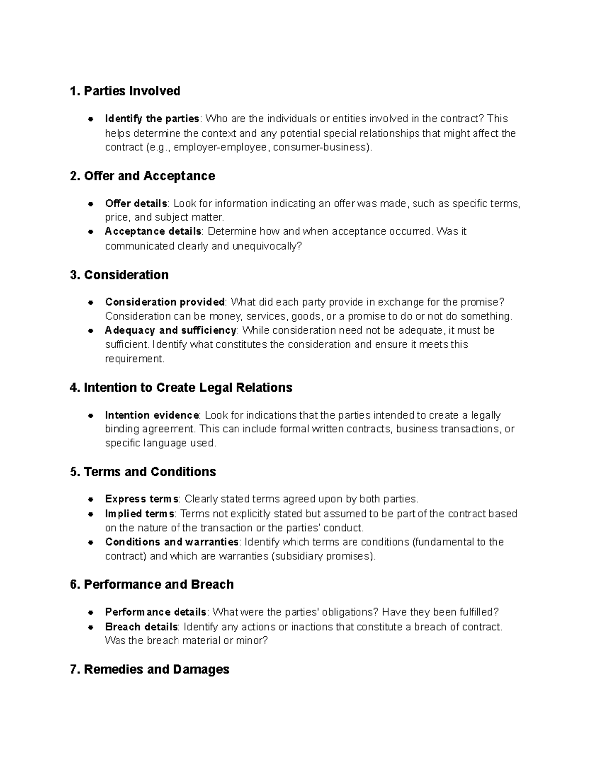 Contract Law Guidelines: Key Facts and Issues Explained - Studocu