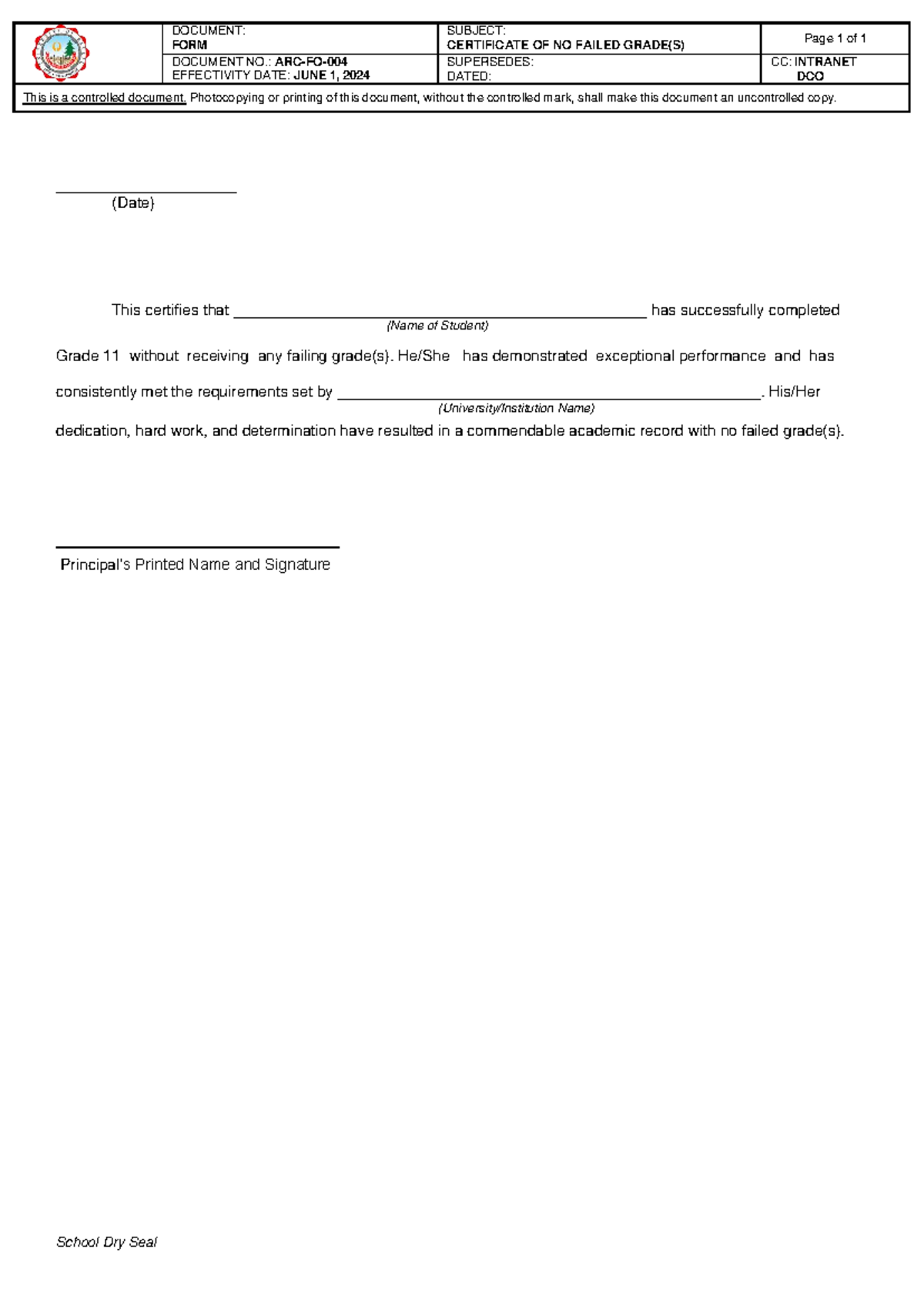 Inbound 2422856247426960753 - DOCUMENT: FORM SUBJECT: CERTIFICATE OF NO ...