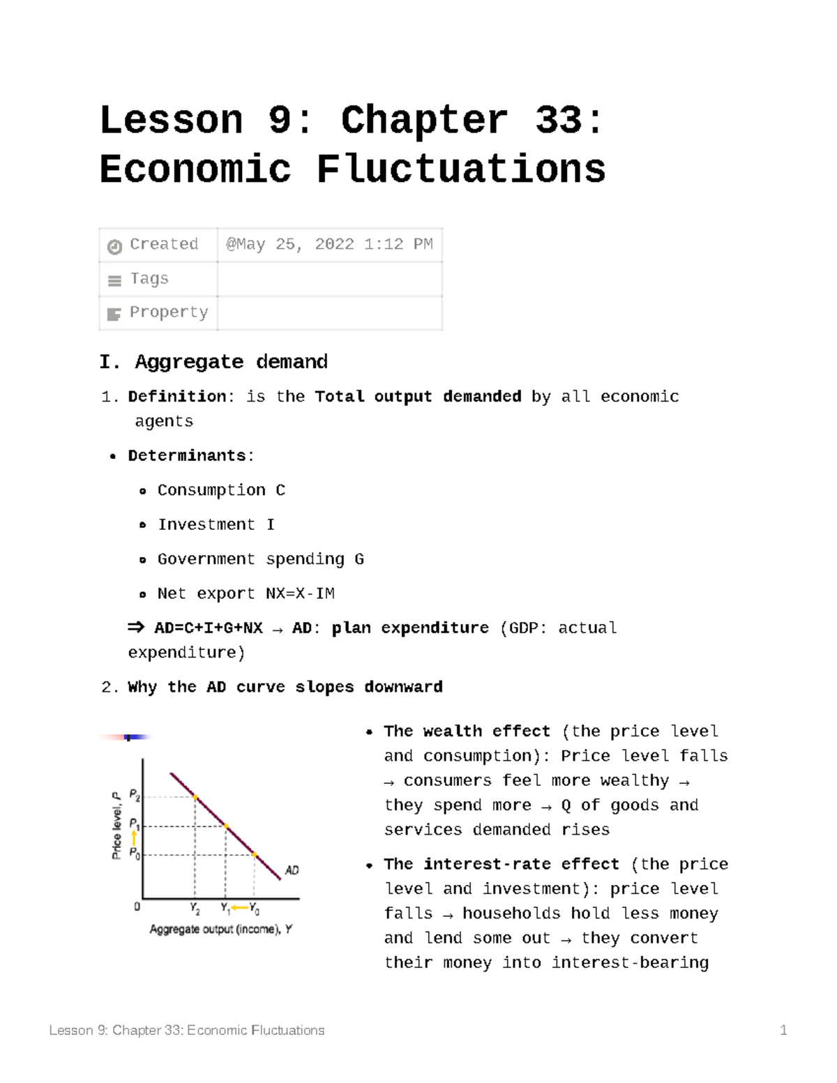 Lesson 9: Chapter 33 - Understanding Economic Fluctuations and AD-AS ...