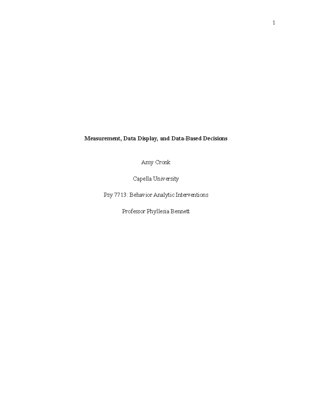 7713 week 6 - week 6 assignment - Measurement, Data Display, and Data ...