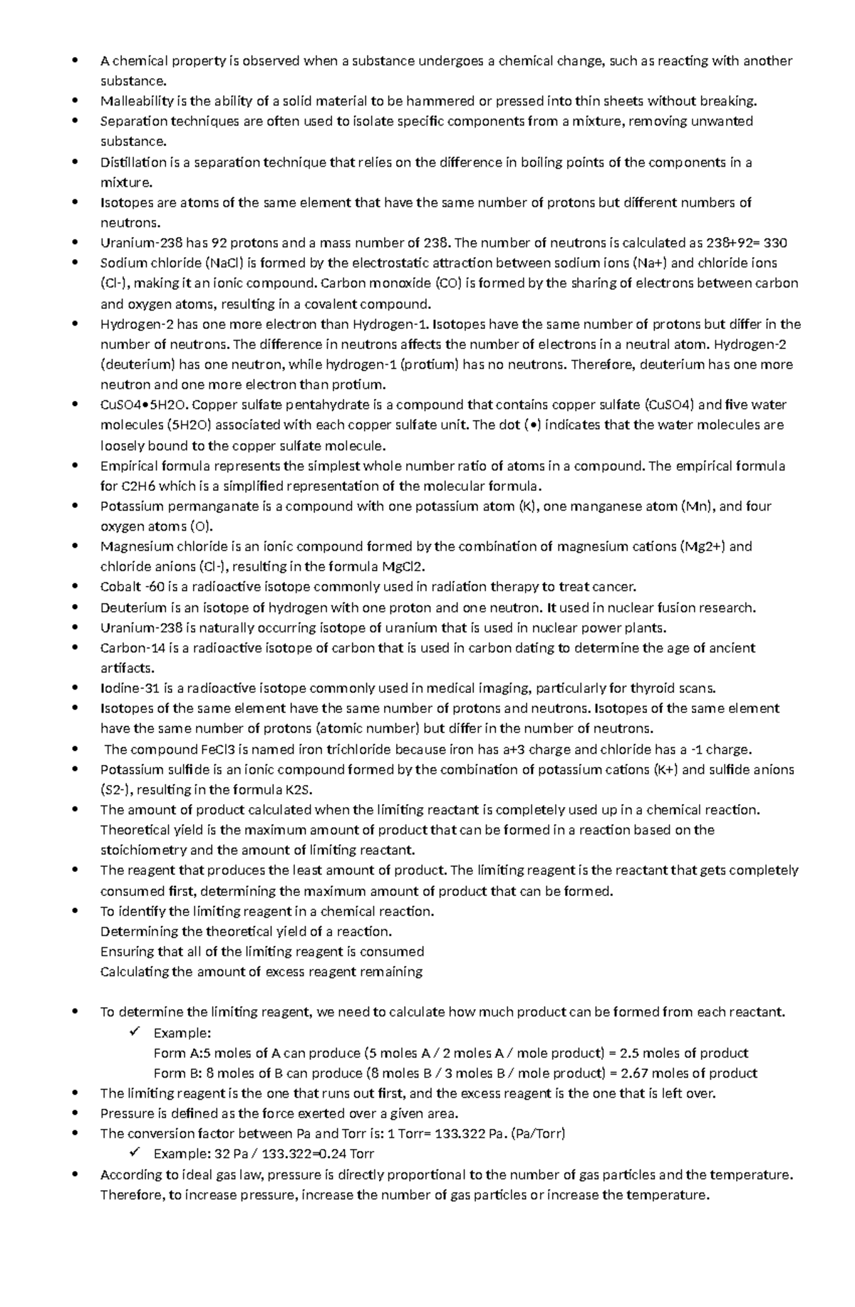 GEN - modules for cpar - A chemical property is observed when a ...