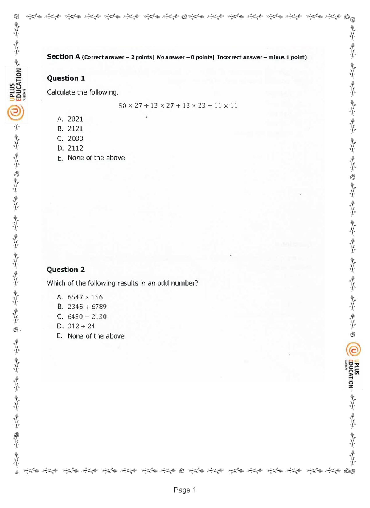SASMO 2021 Primary 5 Contest Questions and Solutions - Studocu