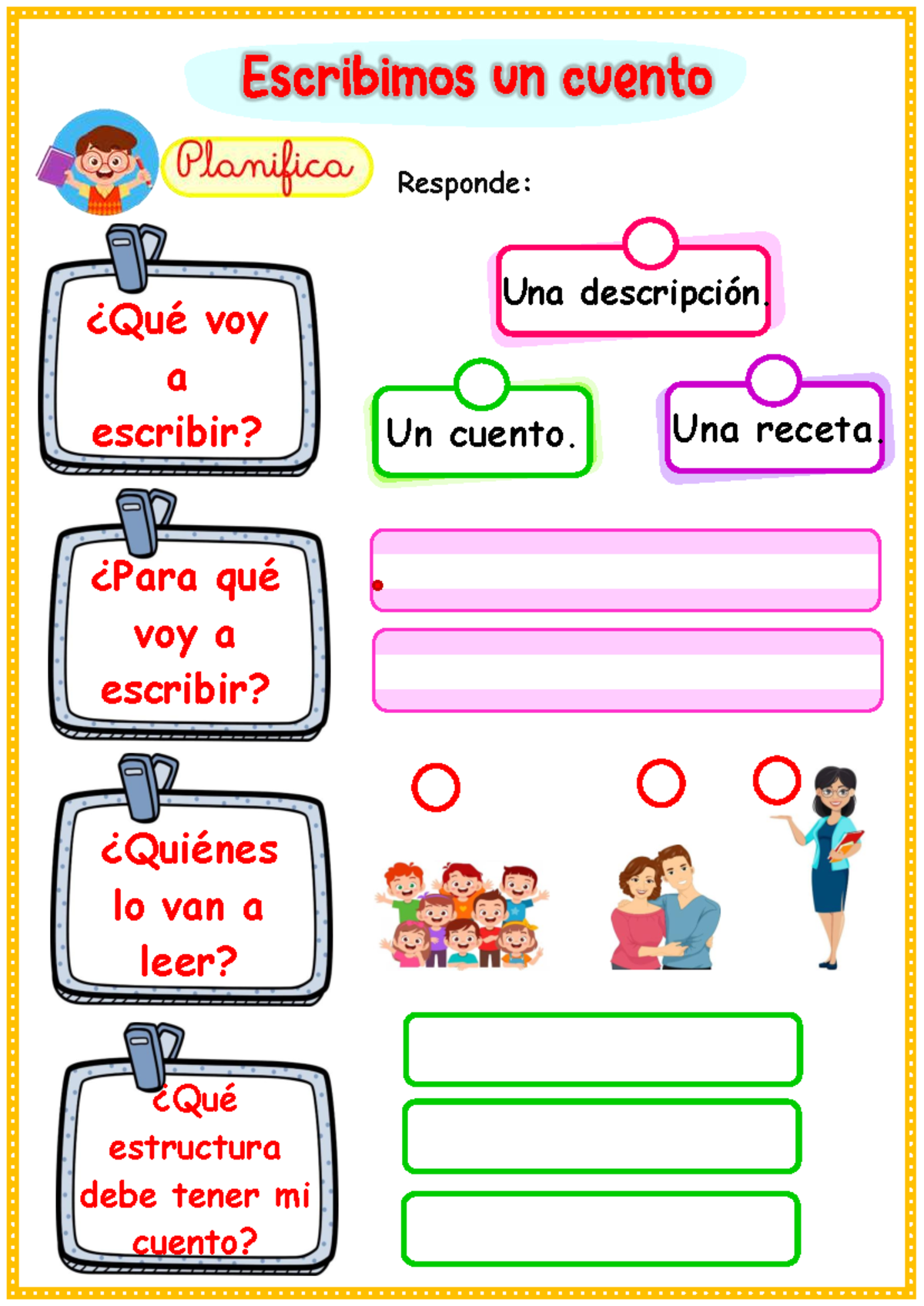 Ficha: Escribimos un Cuento - Maestra Janet - Studocu
