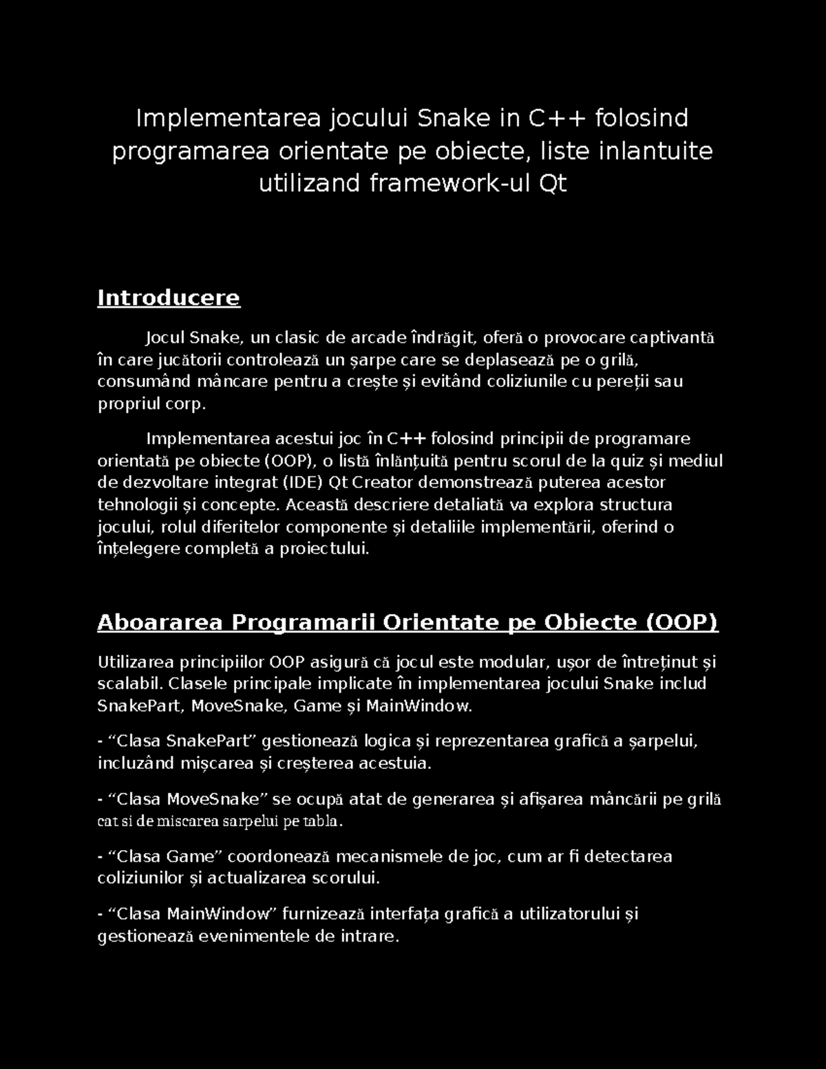 Implementarea jocului Snake in C - Implementarea acestui joc în C++ ...