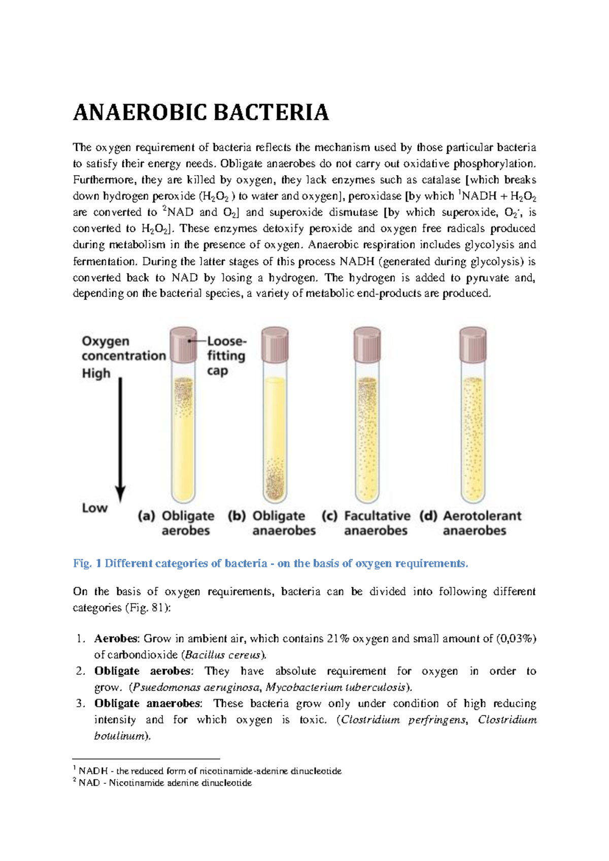 Anaerobic Bacteria: Understanding Facultative and Obligate Types - Studocu