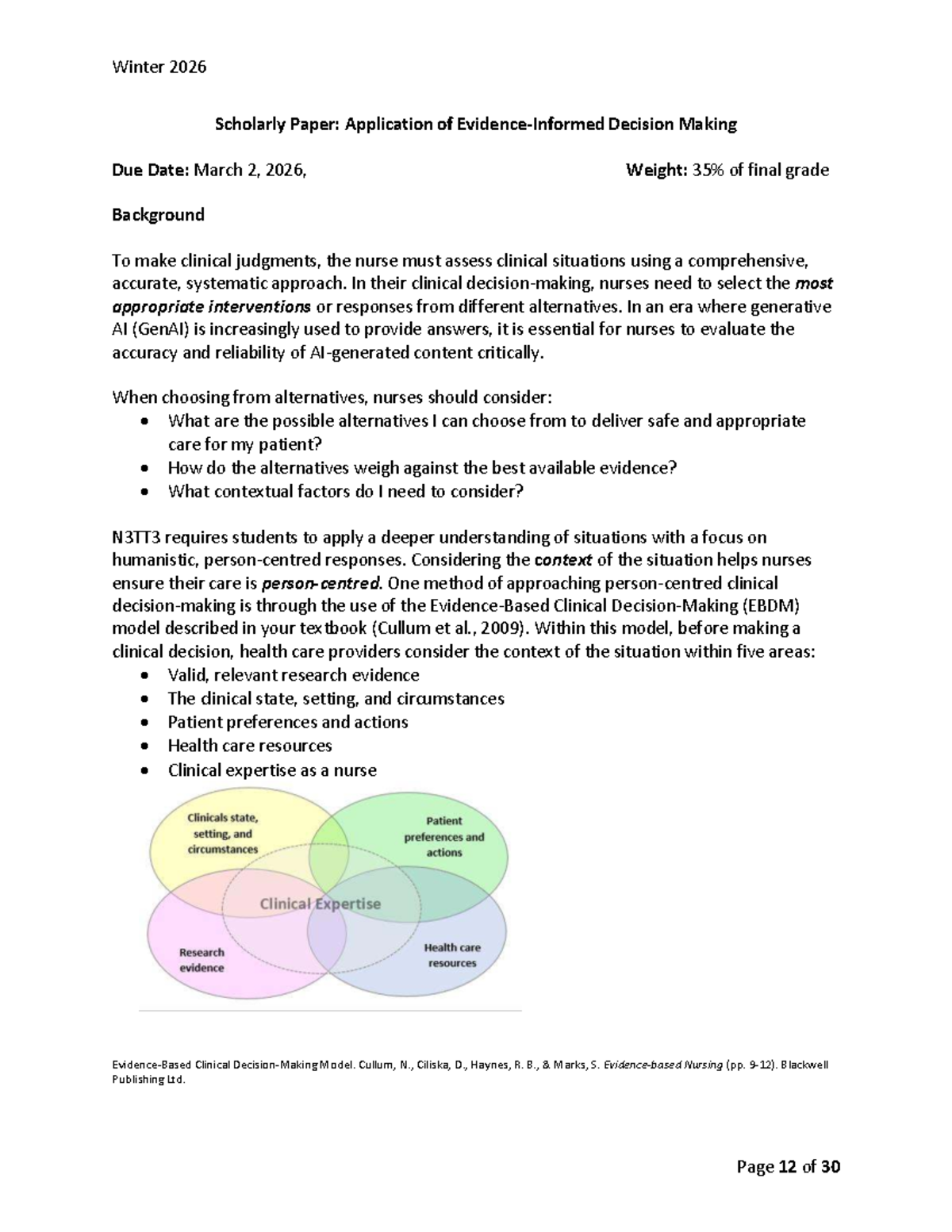 N3TT3 Winter 2026 Scholarly Paper: Decision Making in Nursing Practice ...