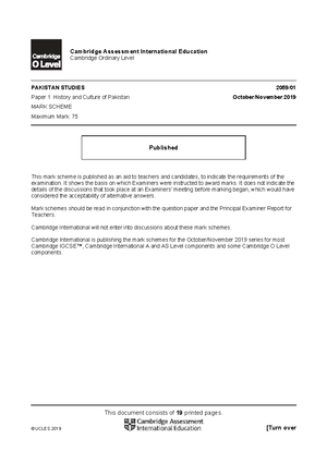 Cambridge O Level 2058 Islamiyat Topical Solved Papers (2009, 2019 ...