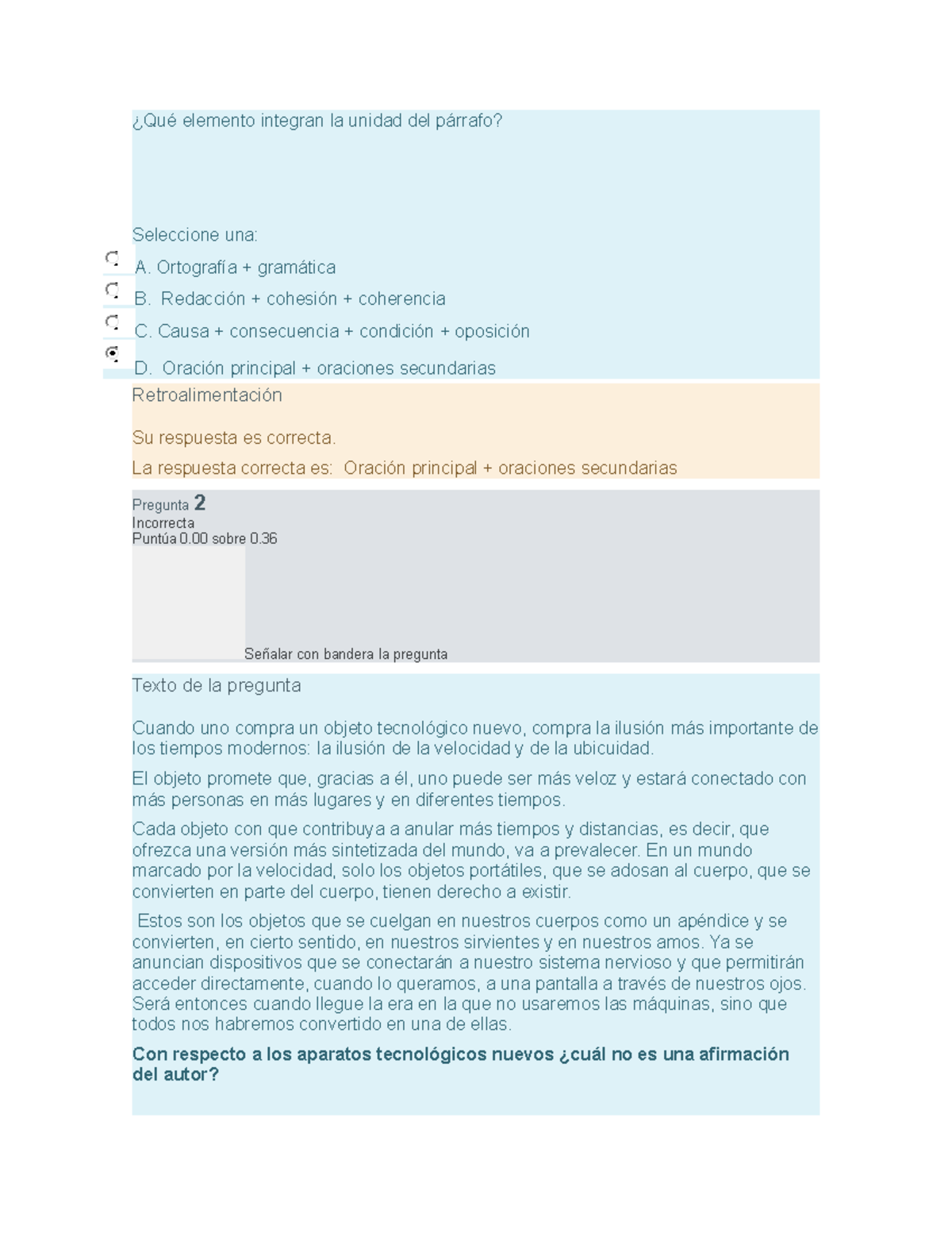 NM01 Examen: Respuestas Correctas Actividad 6 y Retroalimentación - Studocu