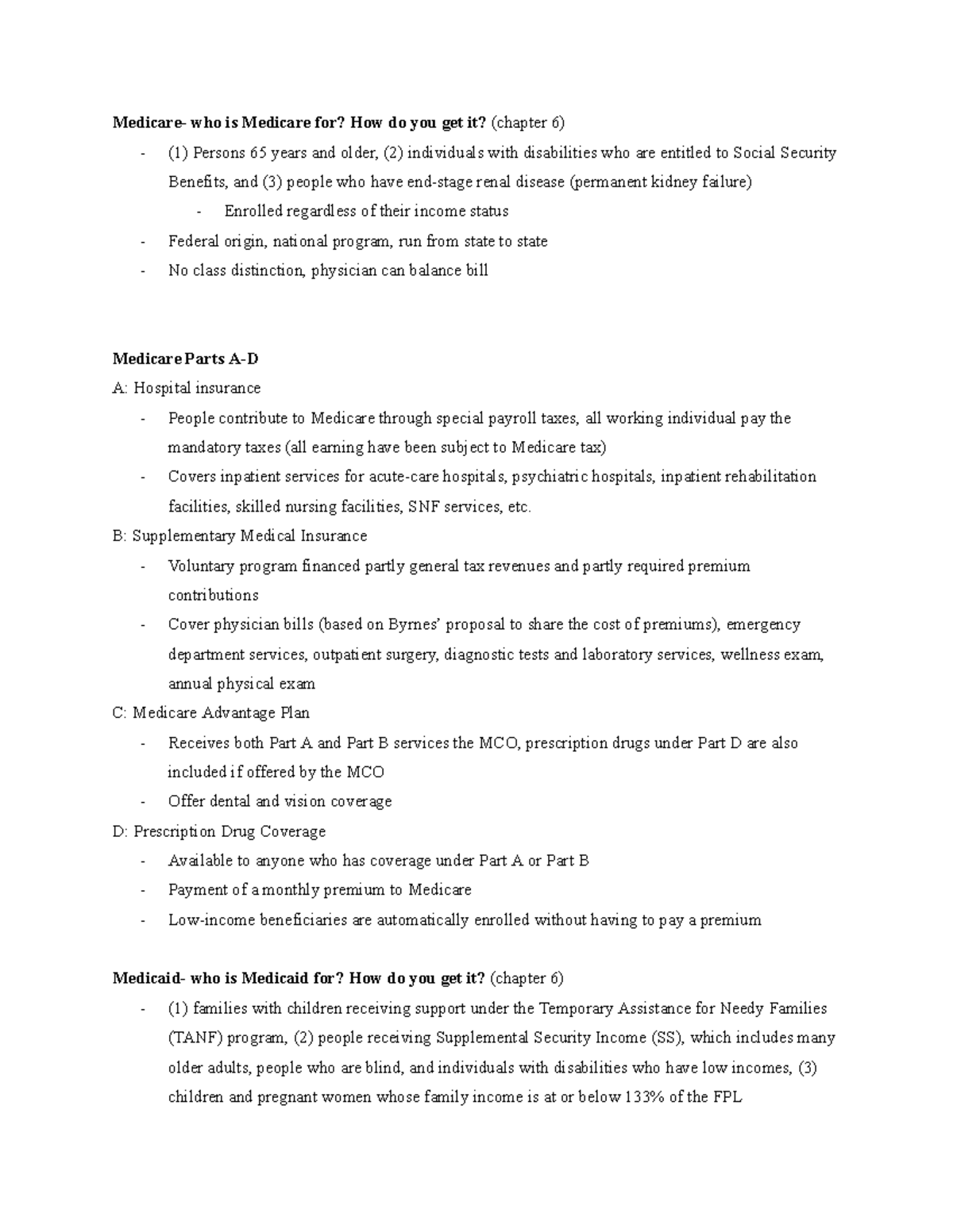 HAN 300 Midterm Study Guide: Medicare, Medicaid, and Healthcare ...
