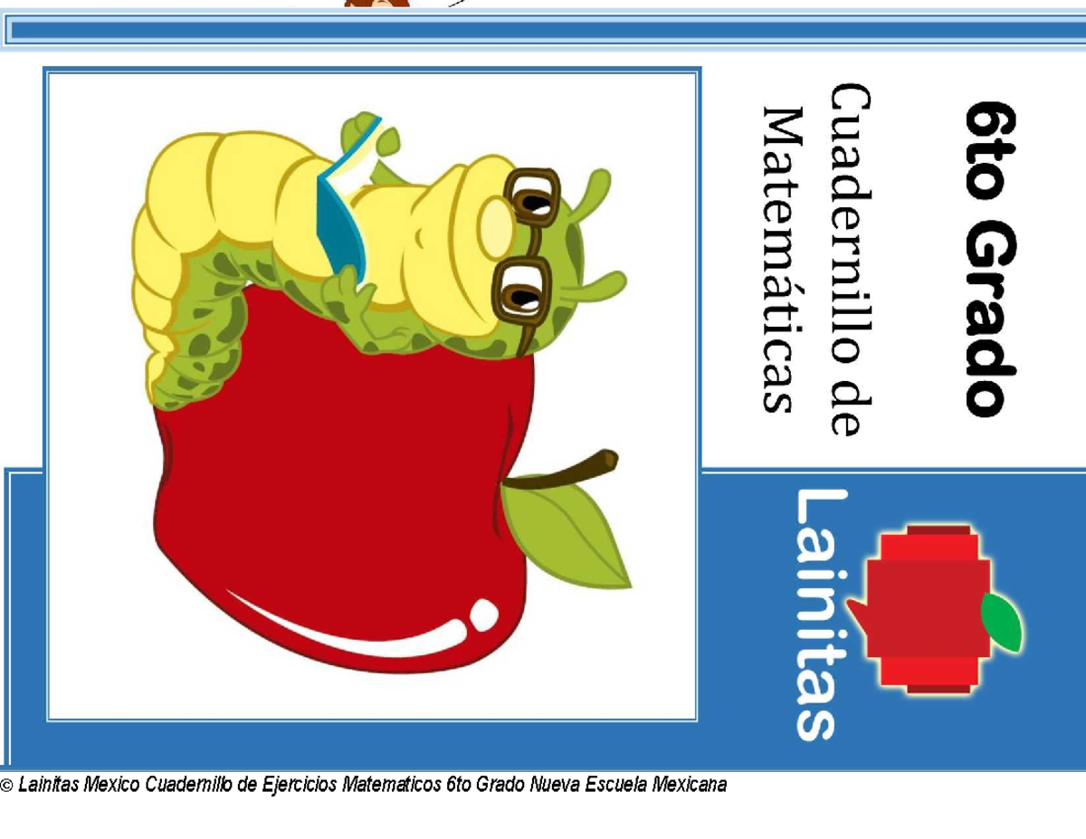 Cuadernillo de Matemáticas 6to Grado: Ejercicios y Problemas Lainitas ...