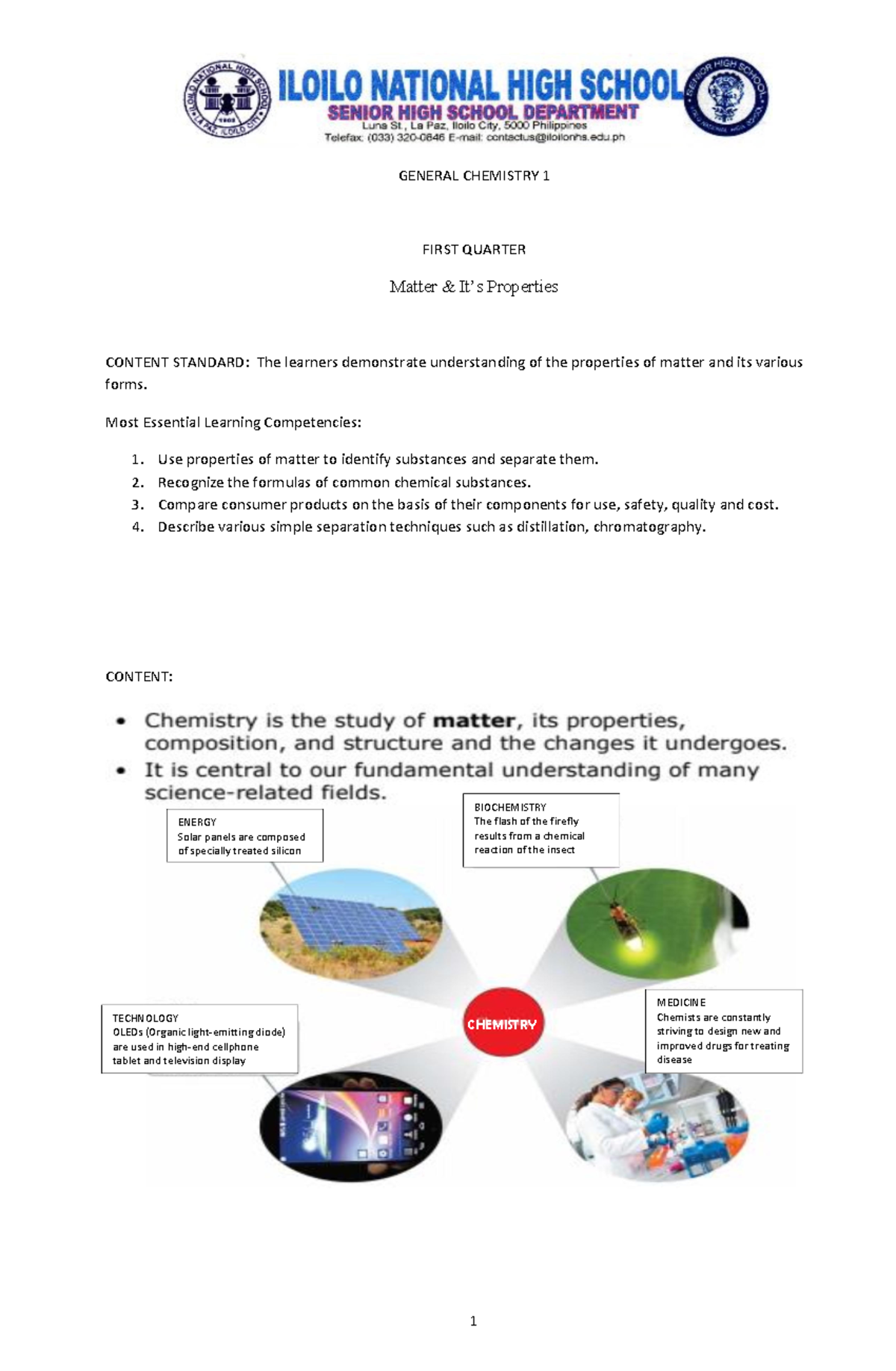 Matter, Atoms, Molecules and Ions - GENERAL CHEMISTRY 1 FIRST QUARTER ...