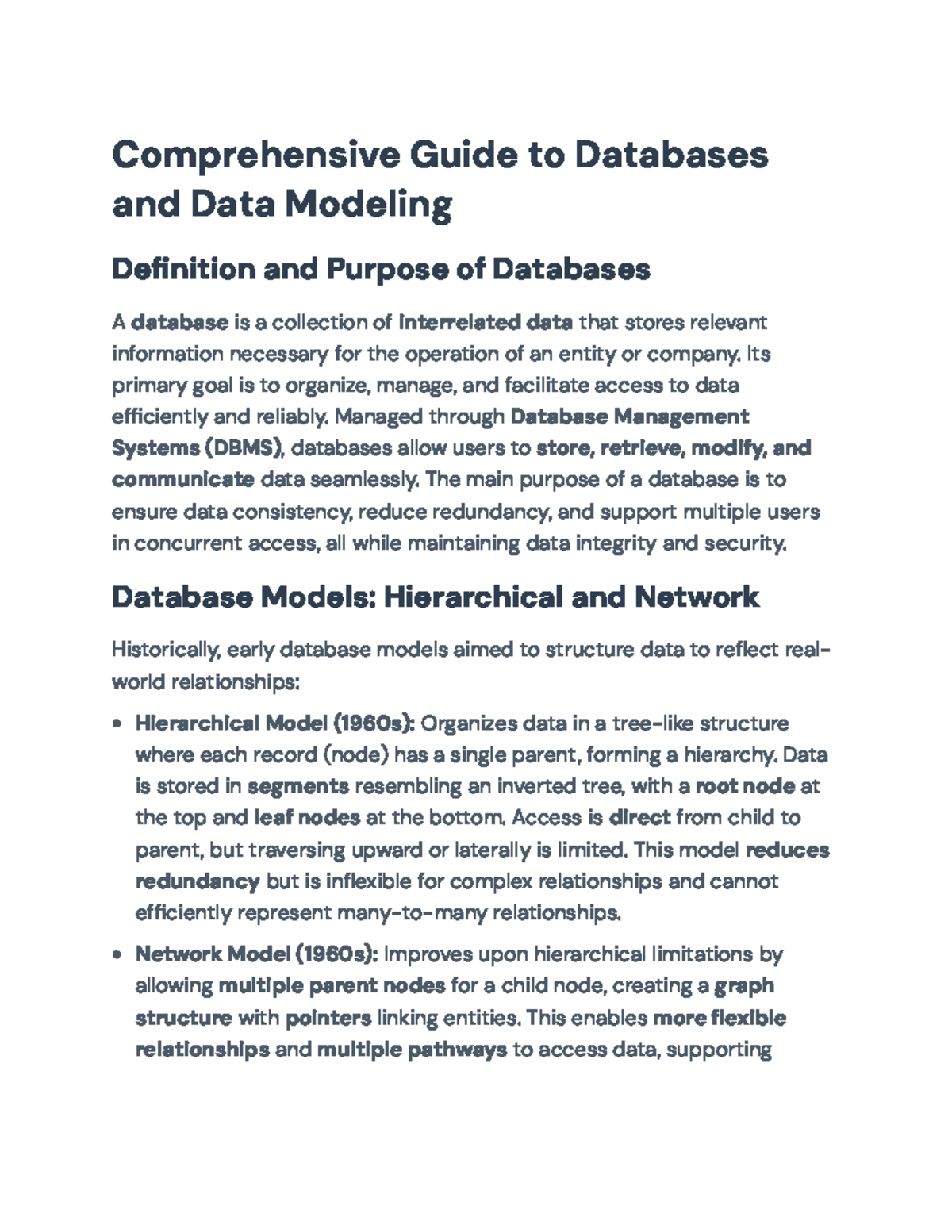 Comprehensive Guide to Databases and Data Modeling Techniques (CS101) - Studocu