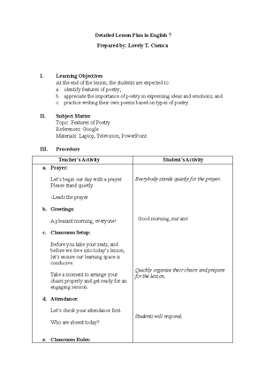 TONE & MOOD IN Literature ( Grade 7) - Detailed Lesson Plan in English ...