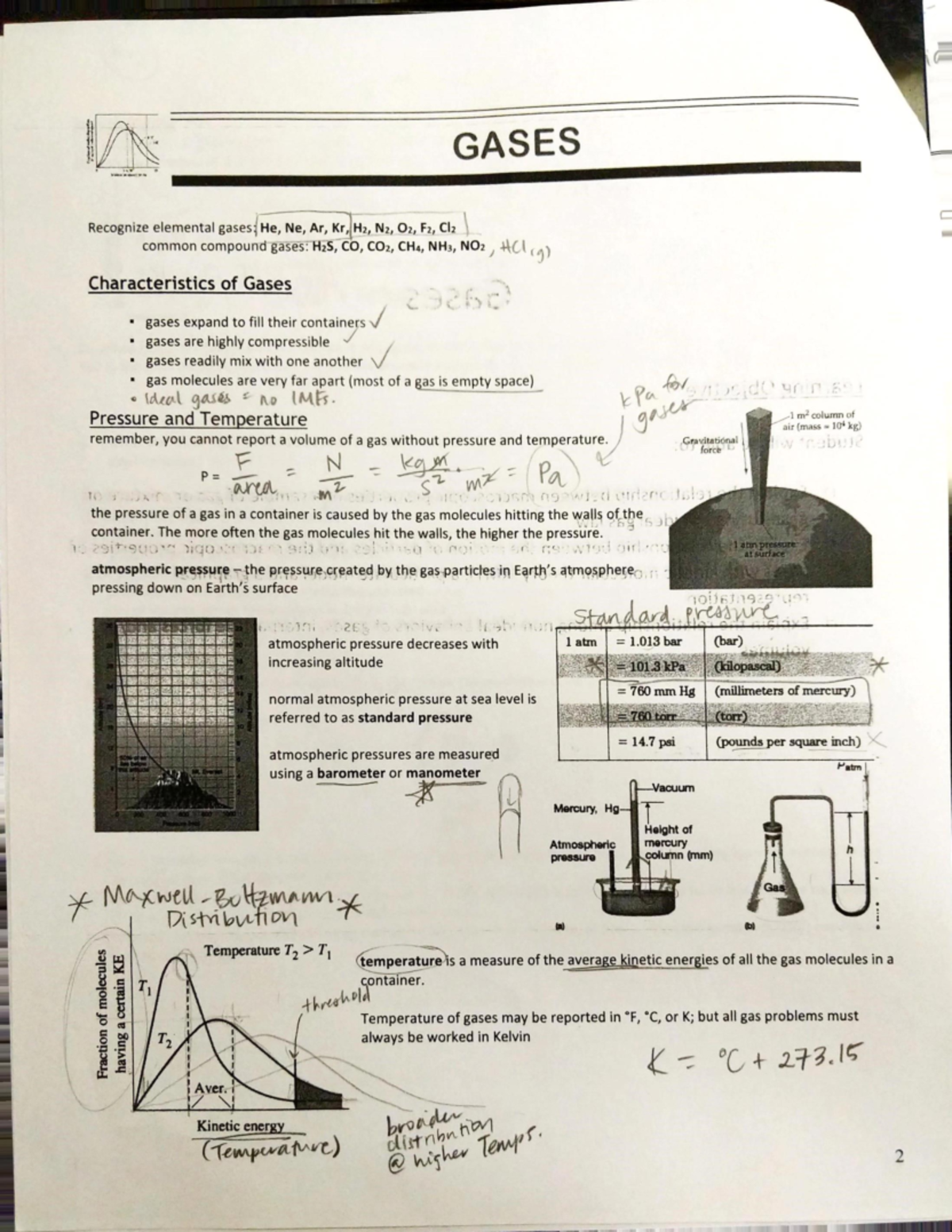 Gas+notes - Gas+notes - GASES Recognize elemental gases He, Ne, Ar, Kr ...