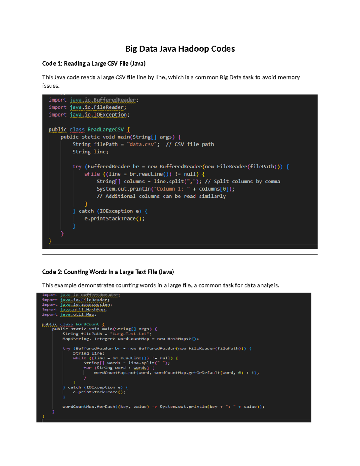Big Data Java Hadoop Codes - Code 2: Counting Words in a Large Text ...