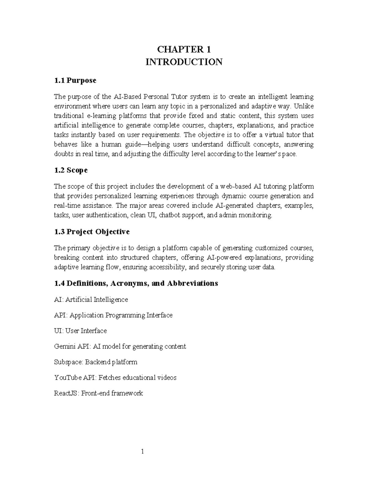 CHAPTER 1 AI Personal Tutor: Introduction and System Overview - Studocu