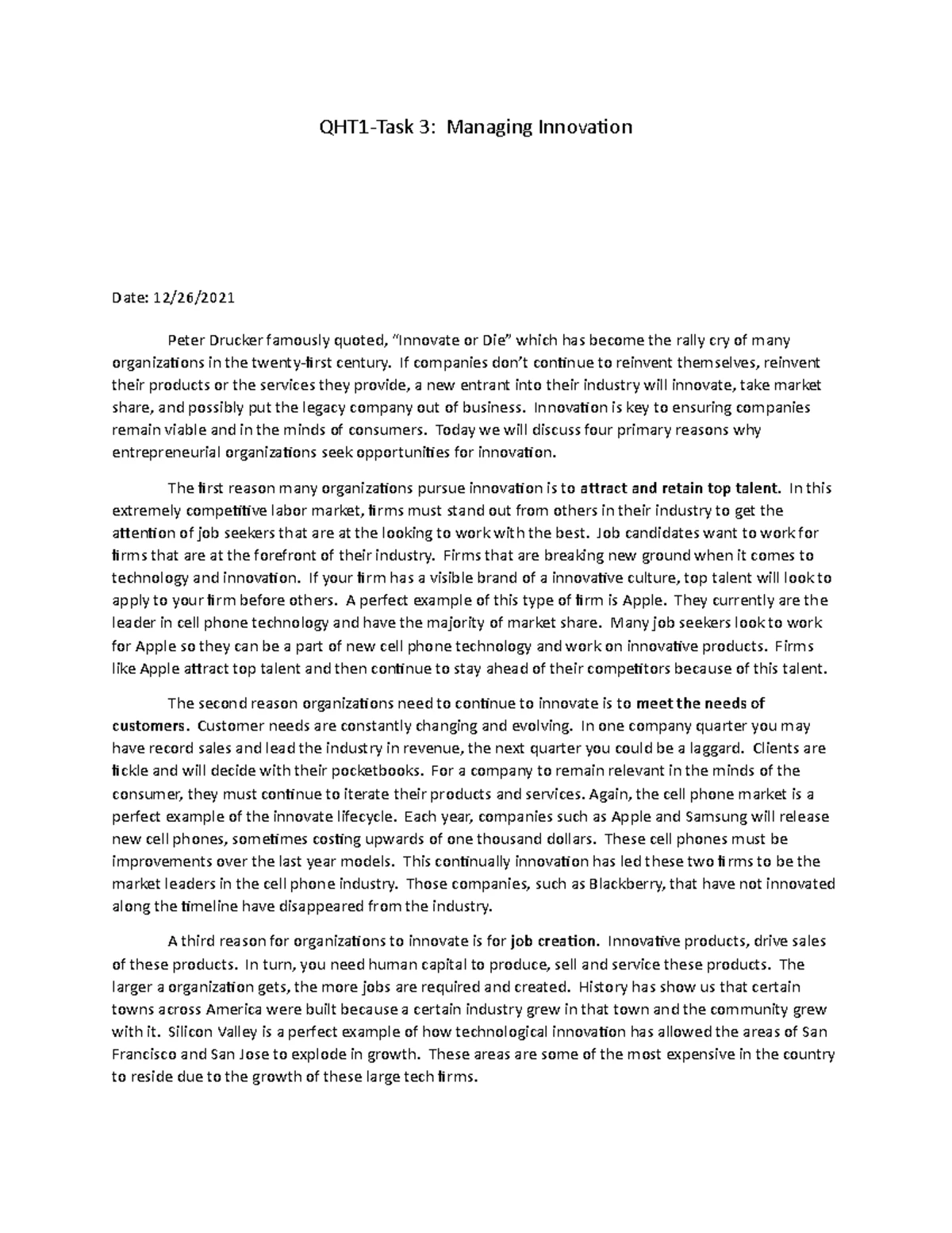 QHT1-Task 4 - Task 4-Passed - Task 4: Four Types of Barriers to ...